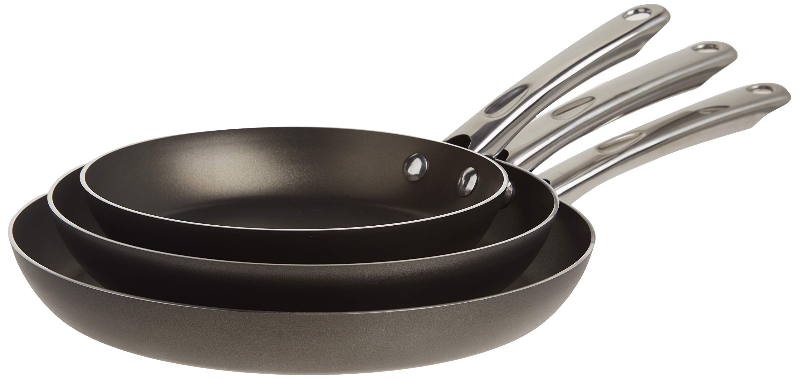 Farberware - 20065 Farberware Kitchen Ease Nonstick Frying Pan Set / Fry Pan Set / Skillet Set - 8 Inch, 10 Inch, and 11 Inch, Black