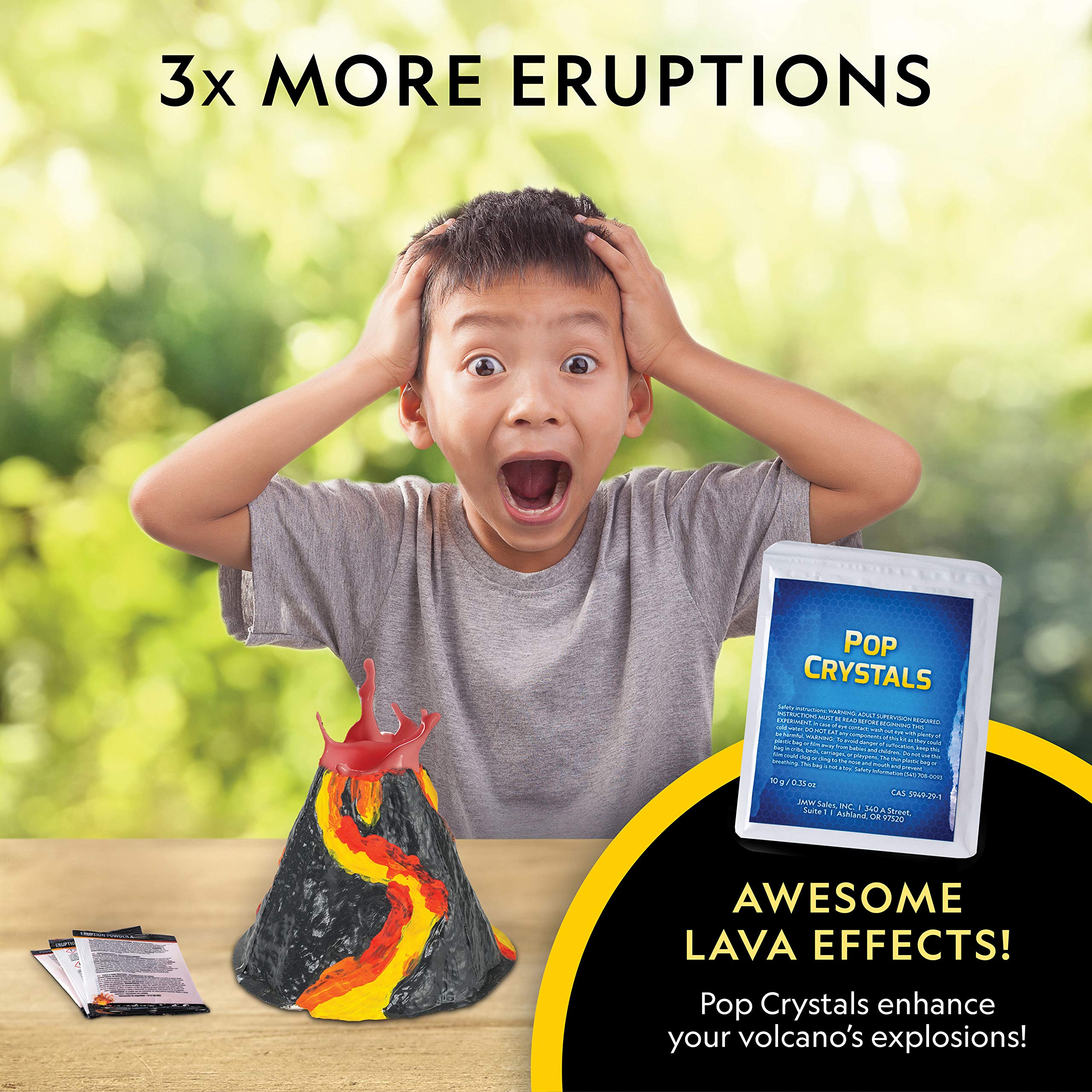 NATIONAL GEOGRAPHIC Ultimate Volcano Kit β Erupting Volcano Science Kit for Kids, 3X More Eruptions, Pop Crystals Create Exciting Sounds, STEM Science & Educational Toys (Amazon Exclusive)