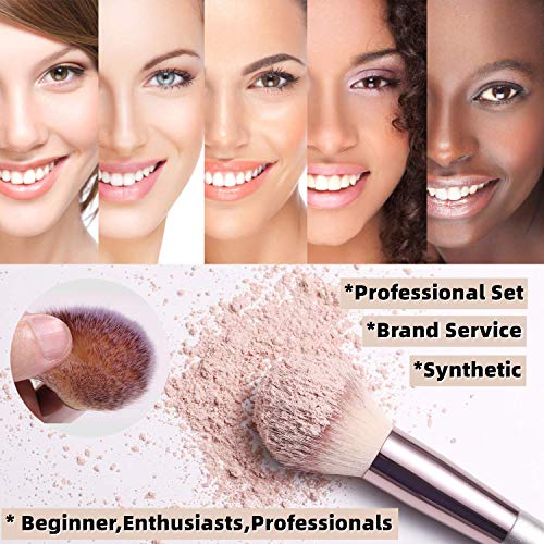 BS-MALL Makeup Brushes Stand Up Premium Synthetic Foundation Powder Concealers Eye Shadows (16champange)