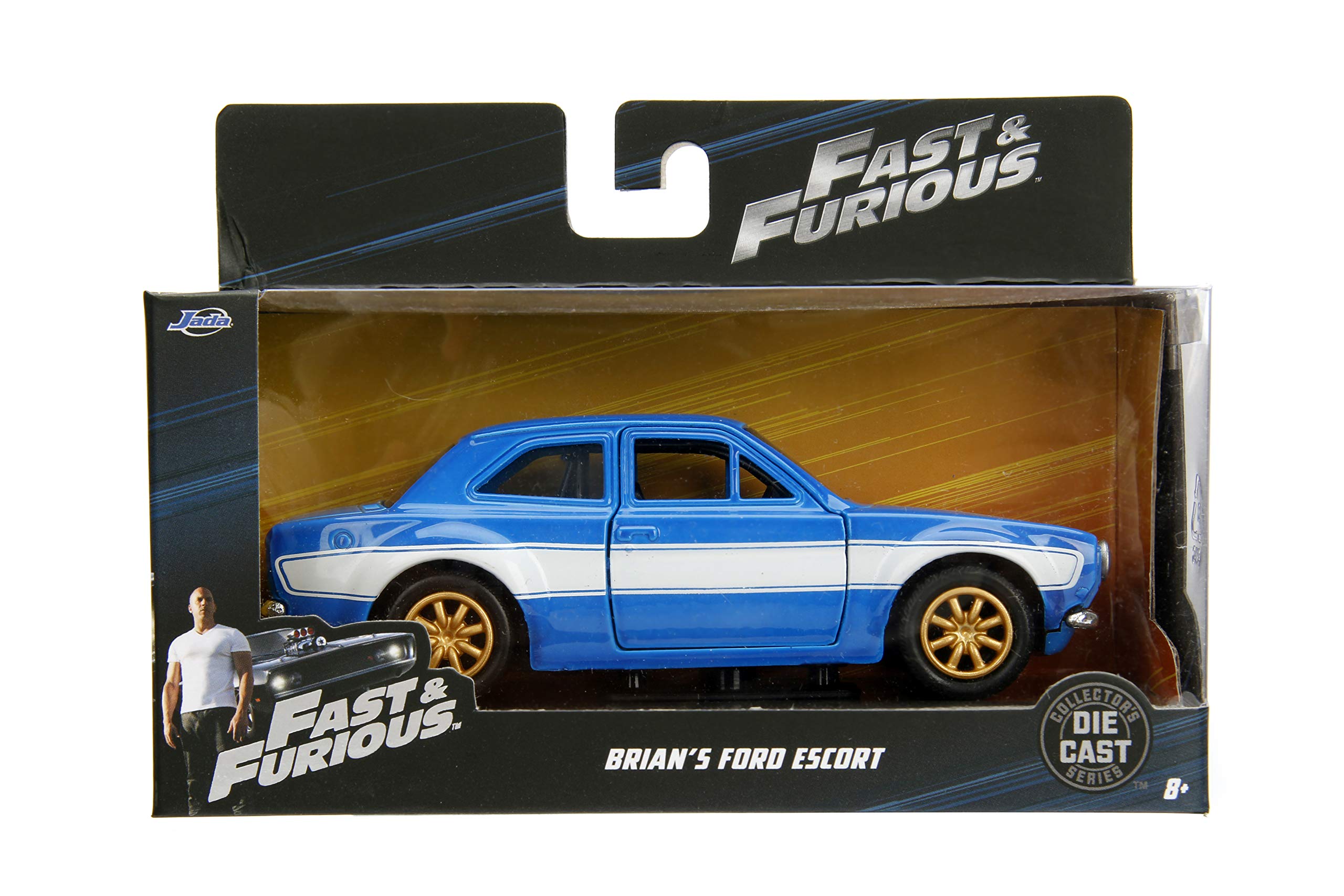 Jada Toys 1:32 Fast & Furious - Brian's Ford Escort RS2000 Mk1,Blue