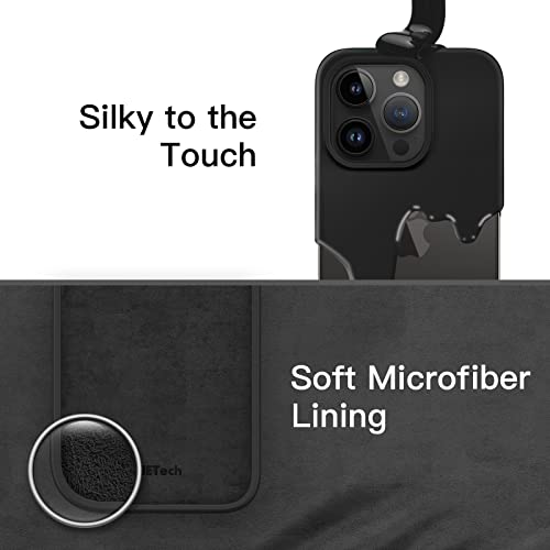 JETech Silicone Case for iPhone 14 Pro 6.1-Inch (NOT for iPhone 14 Pro Max 6.7-Inch), Silky-Soft Touch Full-Body Protective Phone Case, Shockproof Cover with Microfiber Lining (Black)