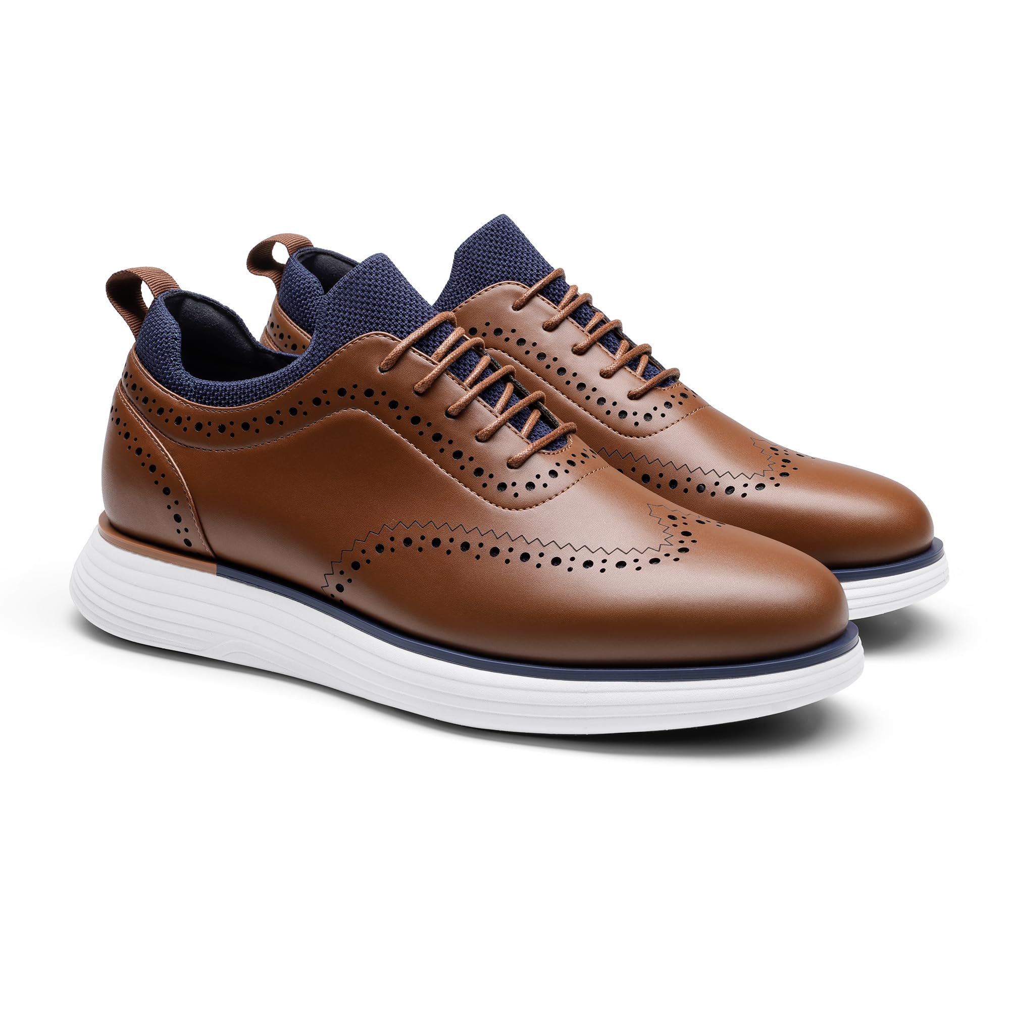 Bruno Marc Men's Dress Sneakers Oxfords Casual Formal Business Wingtip Brogue Shoes,BROWN,SIZE 9,SBOX2326M