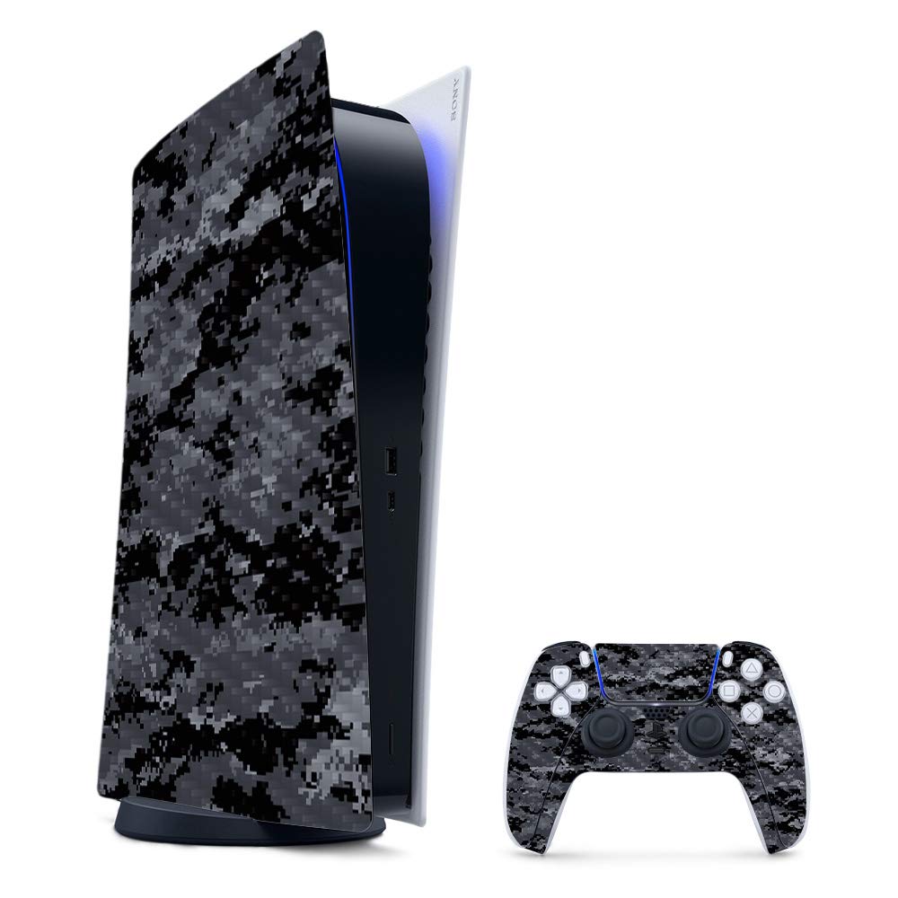 MightySkins Carbon Fiber Gaming Skin for PS5 / Playstation 5 Digital Edition Bundle - Digital Camo | Durable Textured Carbon Fiber Finish | Easy to Apply and Change Styles | Made in The USA