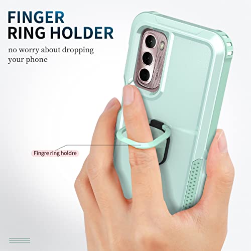 Moto G Stylus 2022 Case, UZER Three Layer Ring Style 360 Rotating Hybrid Armor Hard PC & Soft Silicone Shockproof Anti Slip Full-Body Defender Protective Case for Motorola Moto G Stylus (5G/4G) 2022
