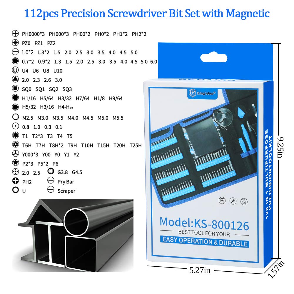 SOONAN 128 in 1 Precision Screwdriver Set, Magnetic Repair Tool Kit for iPhone Series/Xbox Series/PS3/PS4/Nintendo Switch/iPad/Tablet/Laptop/Watch/Cellphone/PC/Camera/Electronic