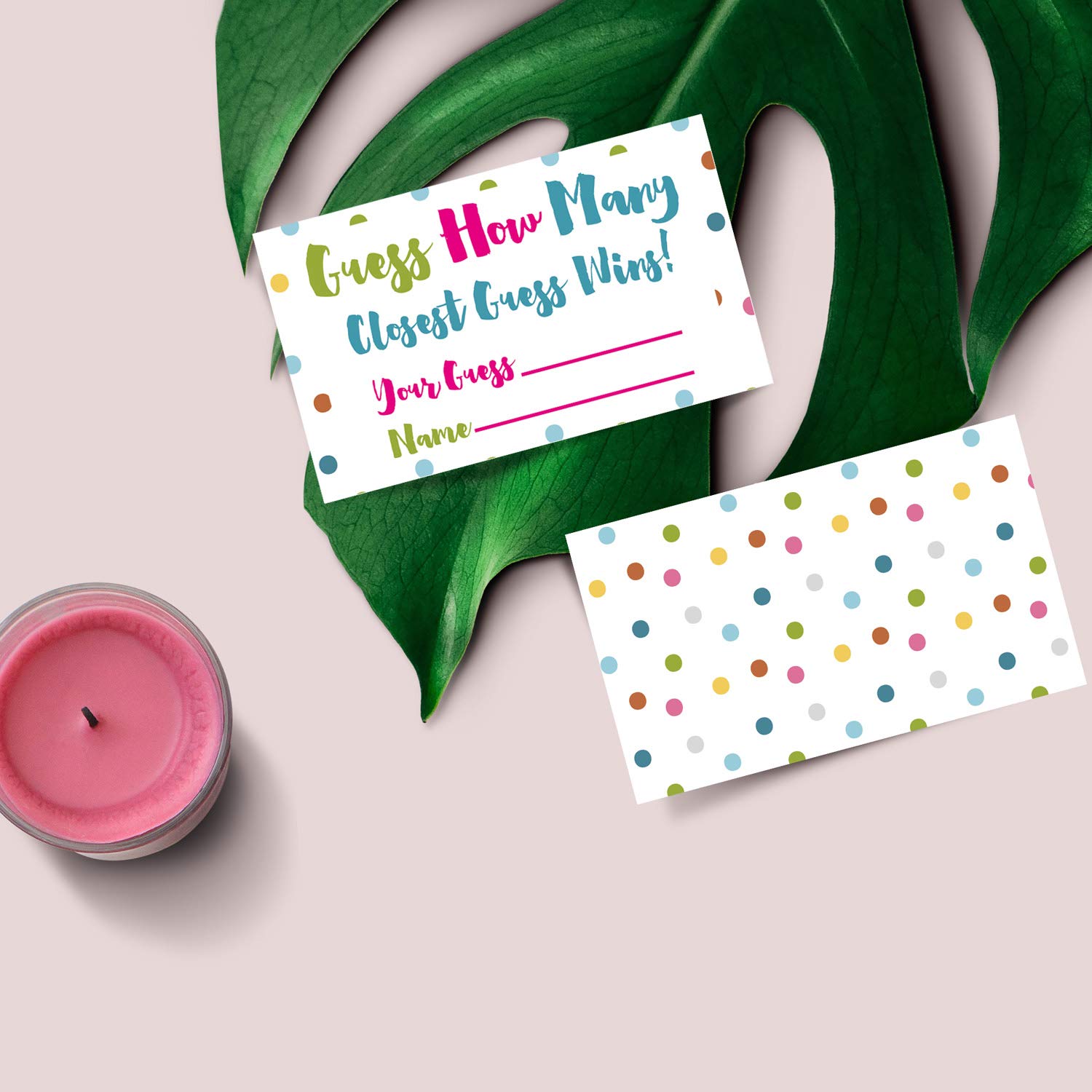 Candy Guessing Game Cards,50-Pack,Games Activities and Decorations.