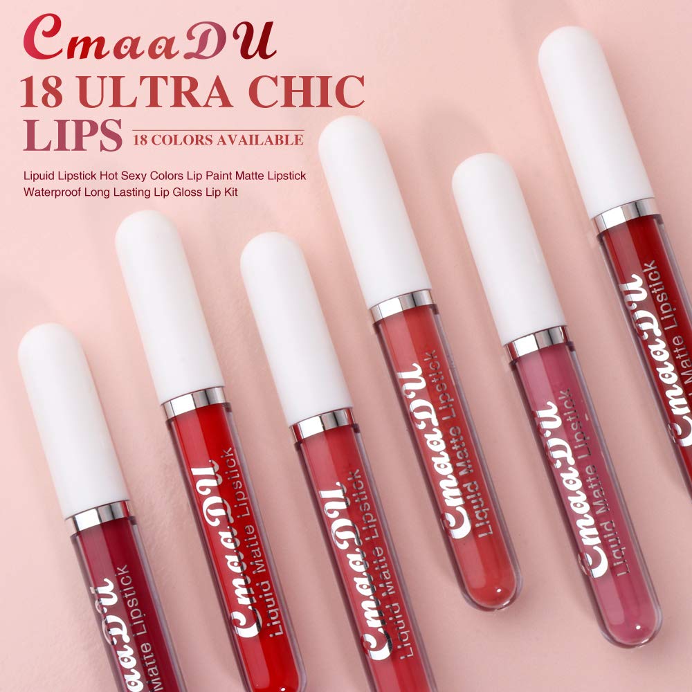 ETEDES 3 colours Matte Liquid Lipstick Makeup Set, Matte liquid Long-Lasting Wear High Pigmented Non-Stick Cup Not Fade Waterproof Lip Gloss (Set #11)