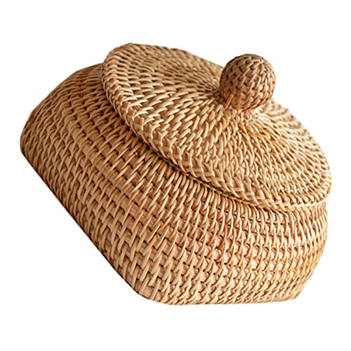 Cabilock Tv Simple Baskets Rattan Basket Holder Cosmetic Vegetable Makeup Lid Shelf Water Shoes Brown Clo Snack for Cube Rustic Hand Serving Organizing Toys Organizer Rectangular Clothes