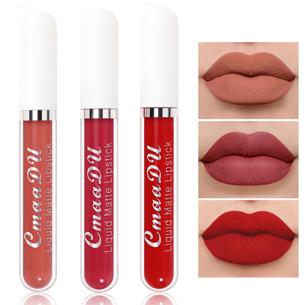 ETEDES Matte Lipstick Velvet Lipstick Set, Lazy Lipstick Lip Shape,Long Lasting High Pigmented Non-stick Cup Lip Gloss (Set #11)
