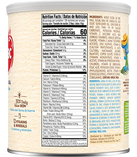Nestle Cerelac Wheat Cereal with Milk, Made for Toddlers 12 Months, 14.1-Ounce Canister (Pack of 6)