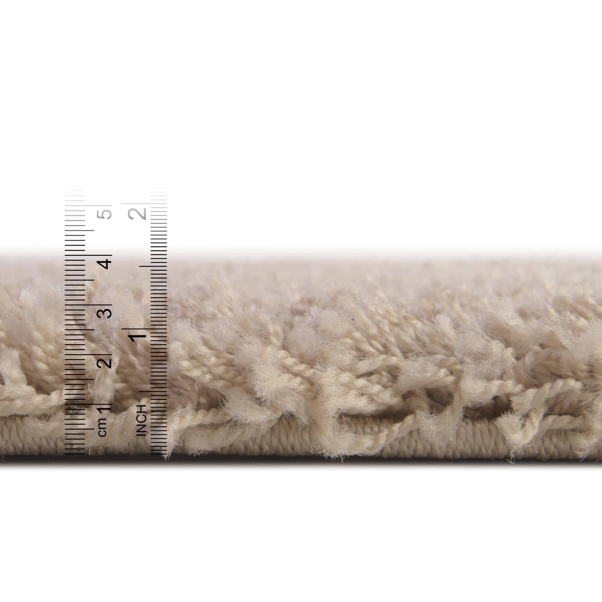 Rugs.com - Über Cozy Solid Shag Collection Rug – 5' x 8' Taupe Shag Rug Perfect for Bedrooms, Dining Rooms, Living Rooms