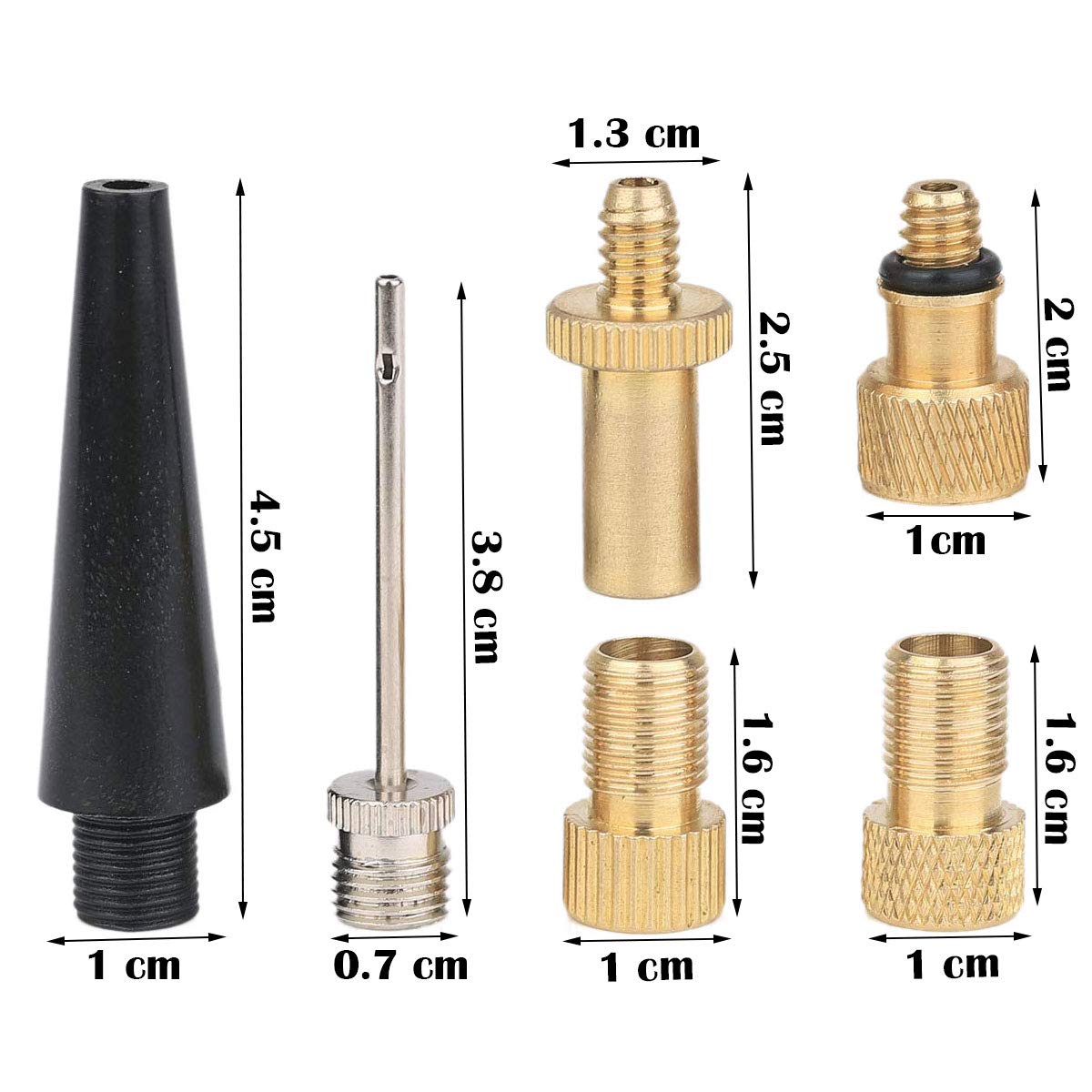 BSTHP Valve Adapter Set, 6Packs Bicycle Car Valve Adapter Kit Set for Air Compressor Floor Pump SV AV DV Car Gas Station