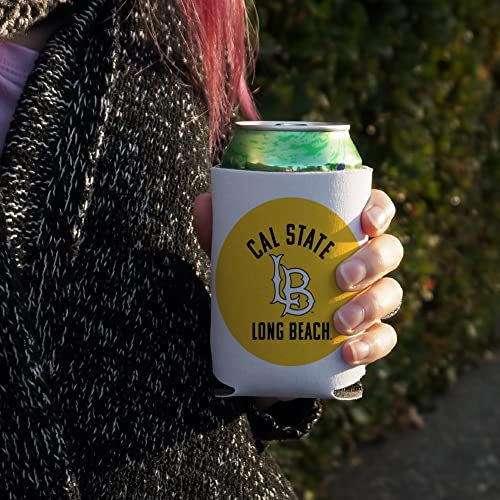 California State University Long Beach Dirtbags logo Can Cooler - Drink Sleeve Hugger Collapsible Insulator - Beverage Insulated Holder