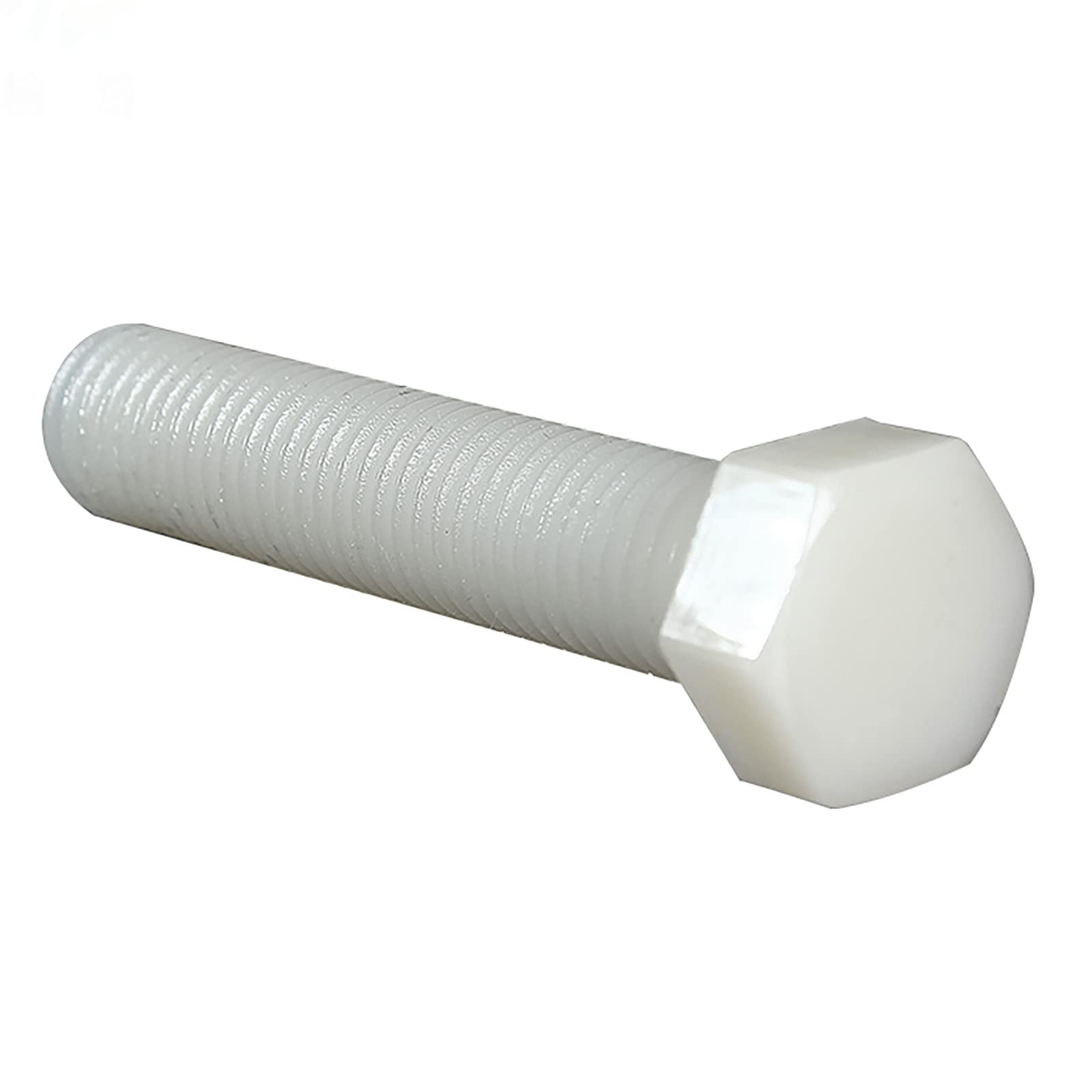 CREULT PA66 Nylon Hex Bolts M12 x 60mm Full Thread Pitch Plastic Male Screws Anti-corrosion Insulation Machine Fasteners White (8pcs)