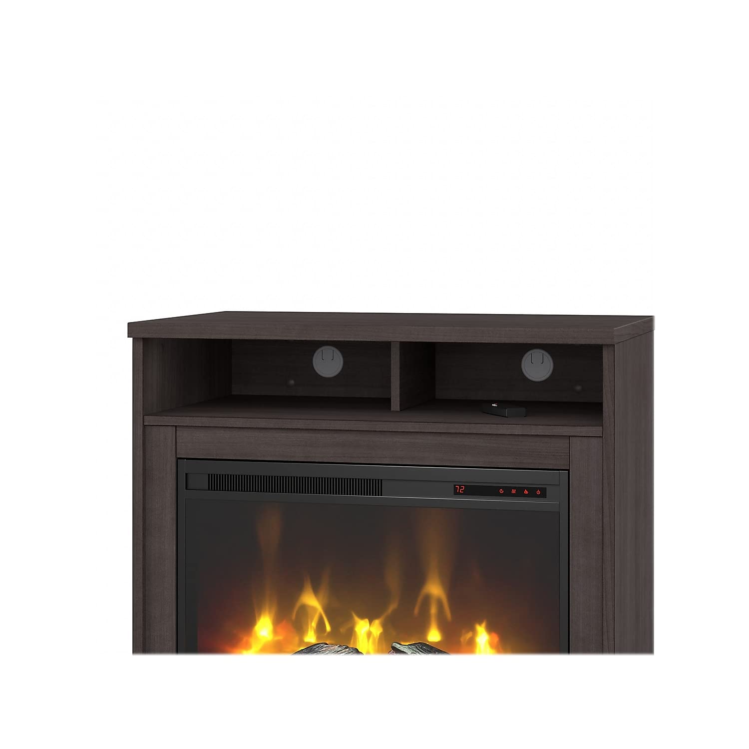 Bush Business Furniture Studio C Floor Standing Electric Indoor Fireplace with Shelf, 32-inch W, Storm Gray (SCS132SGFRK)