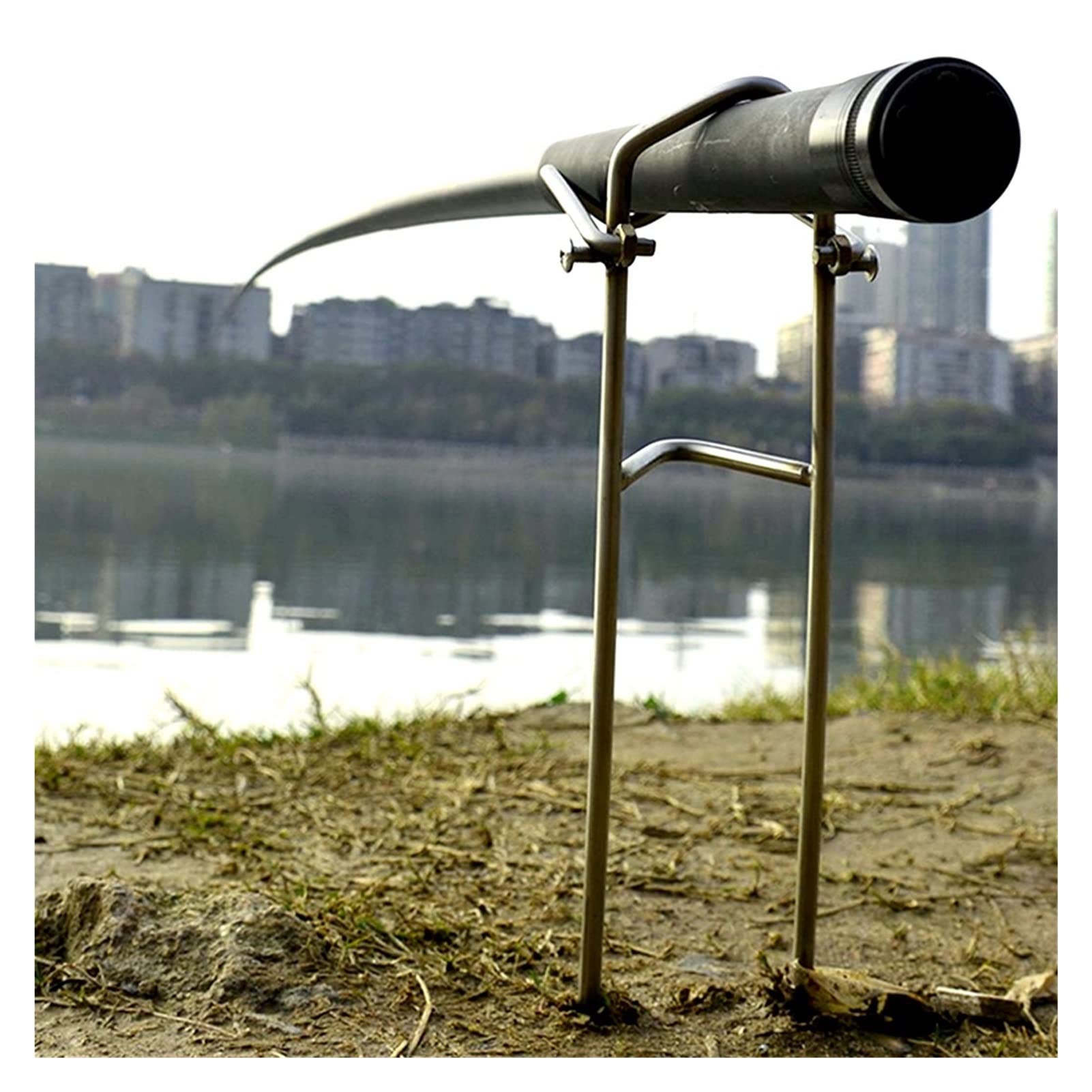 Bmwjrzd LIUYI Fishing Bracket Dual-Purpose Fishing Rod Adjustable Fish Practical Pole Holder Bracket Fishing Gear Rack Tool Accessory Support (Color : Golden)