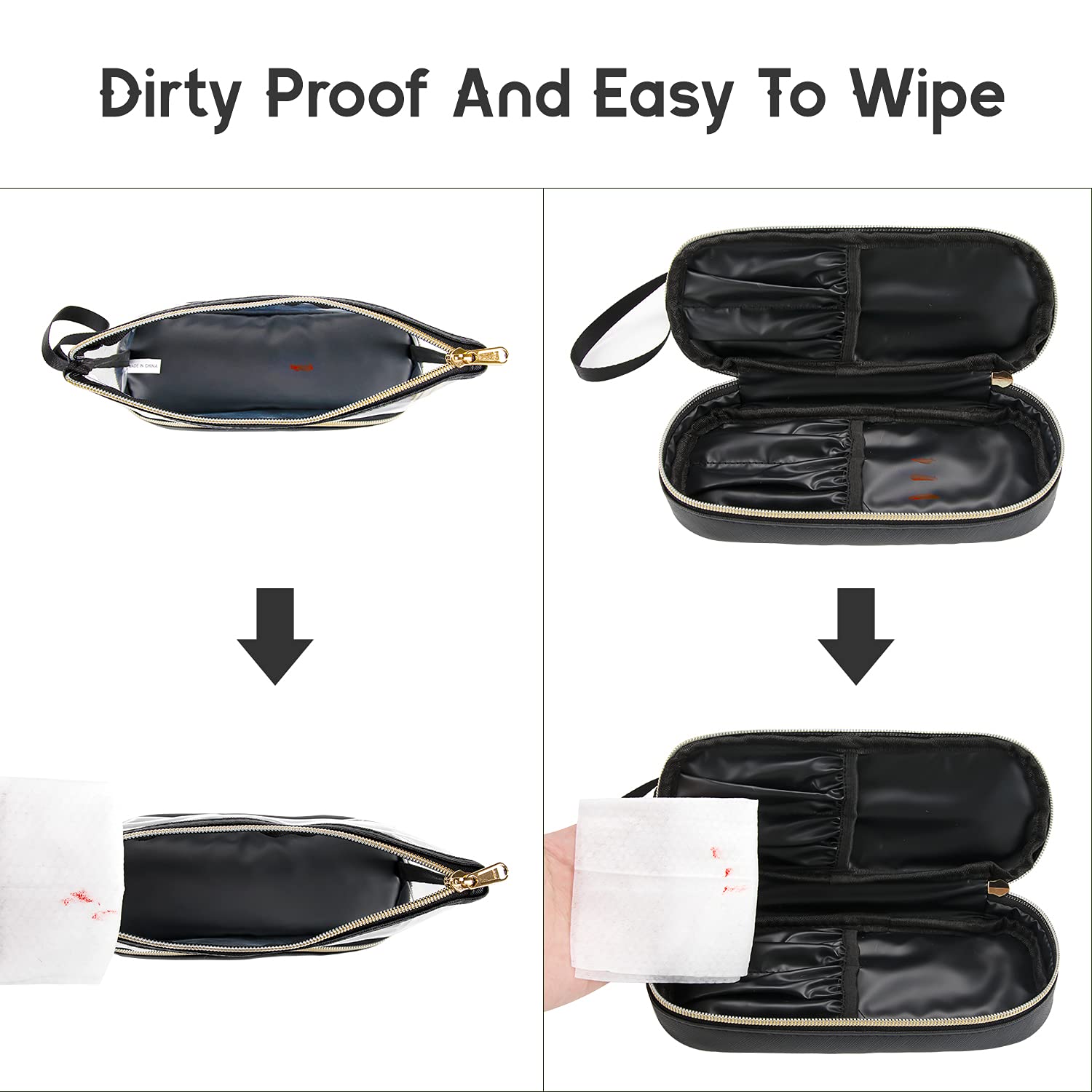 Ethereal Small Cosmetic Bag, Double Layer Makeup Brush Organizer Bag Large Capacity Makeup Bag for Purse Travel Makeup Pouch for Accessories