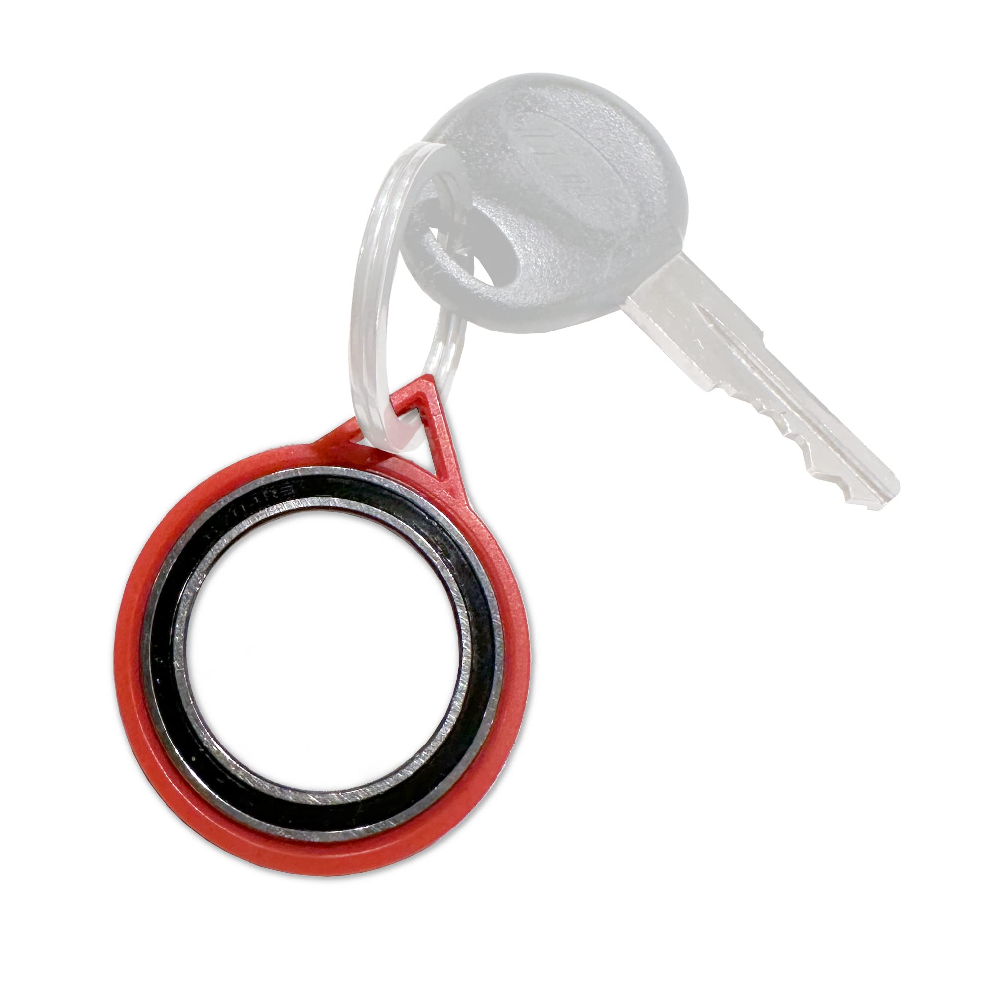 BurkeyCo SpinnKey - Fidget Keychain Spinner, Car Key Flipping Ring, Karambit - Red