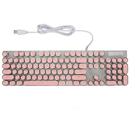 Cosiki Mechanical Gaming Keyboard Blue Switch Retro Steampunk Round Blue Switch Mechanical Keyboard for Pc (Blue Switch)