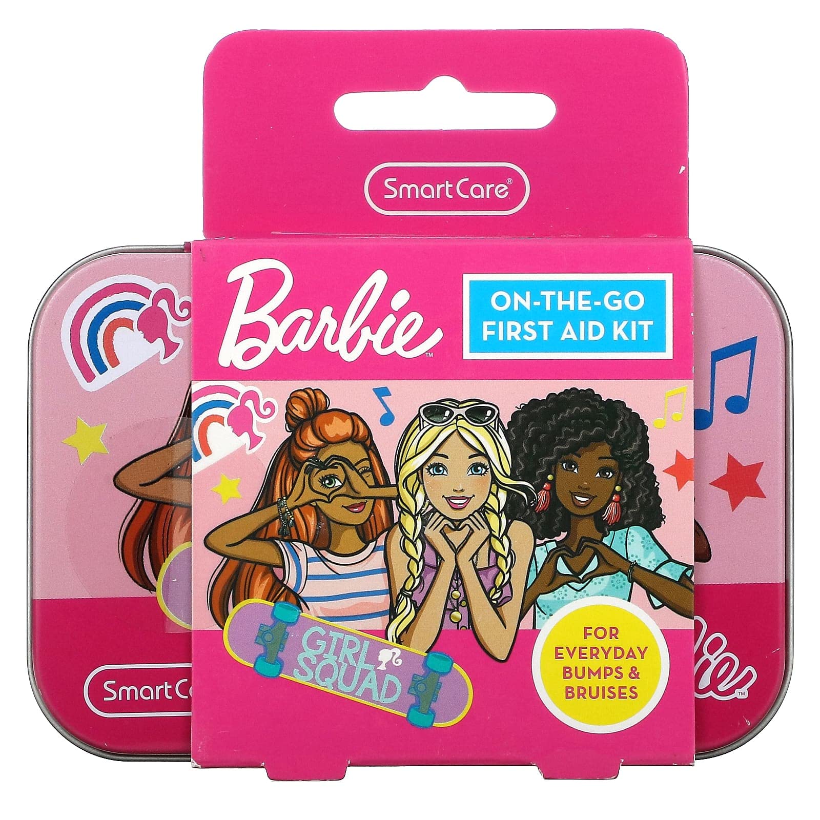 Brush Buddies Smart Care Barbie Girls Squad On-The-Go First Aid Kit for Everyday Bumps & Bruises, 13 Piece Set