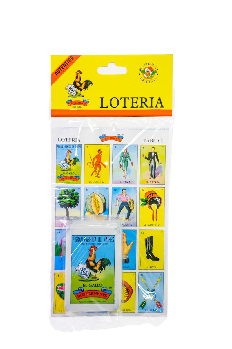 Loteria Authentic Mexican Game, Bingo Game with Colorful Illustrated Cards, Don Clemente Brand (10 Tablas (10 Boards))