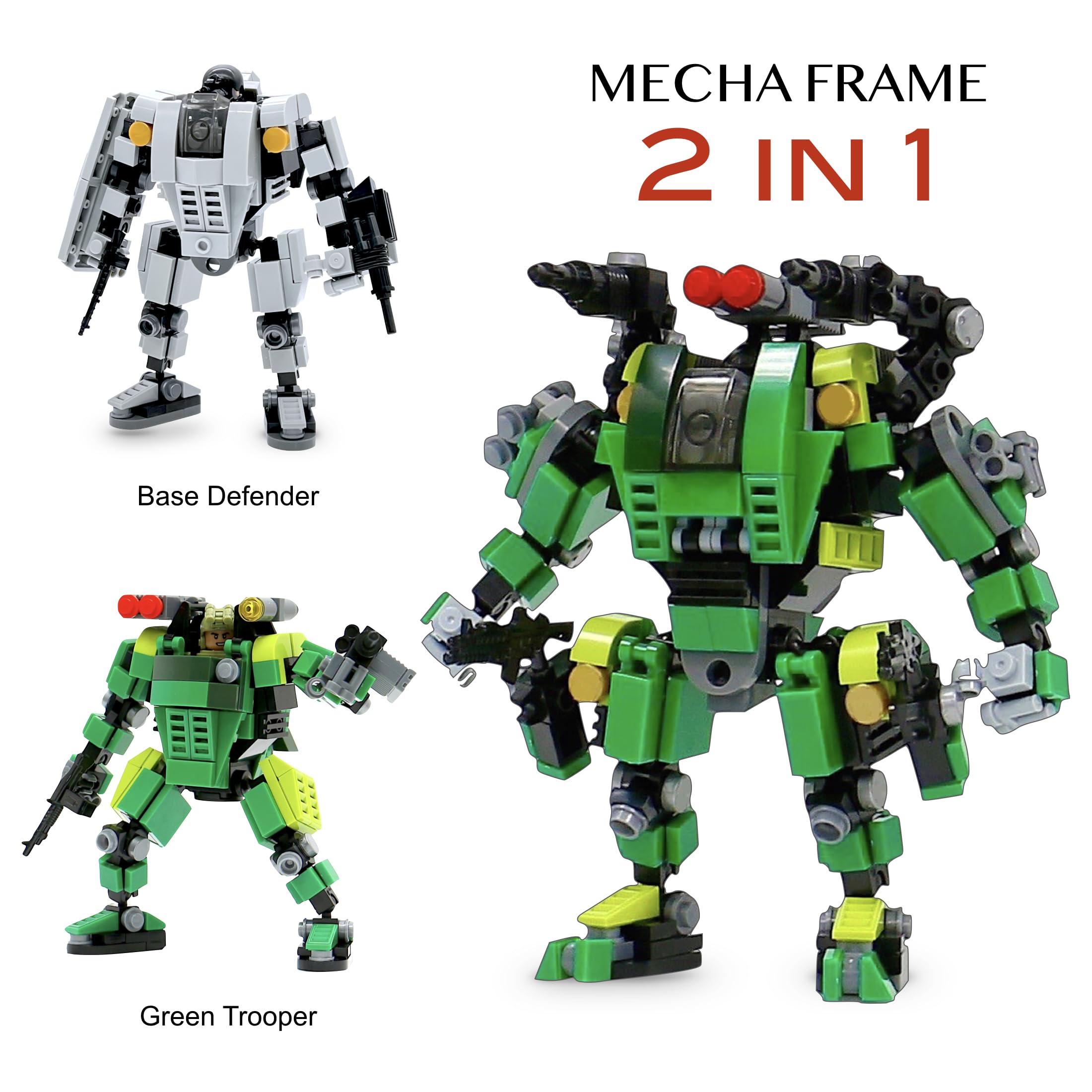 MyBuild Mecha Frame 5 Mech Suit Building Toys Gray Mech Building Bricks Base Defender MF05-A01