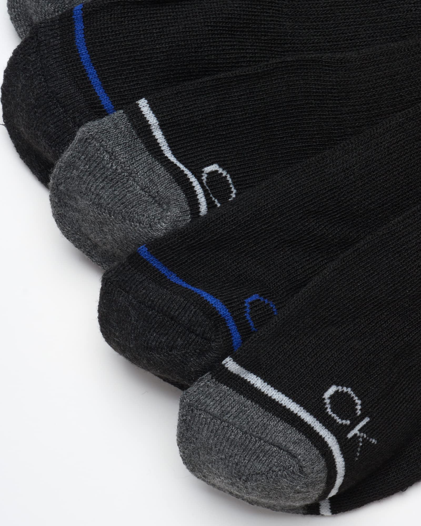 Calvin Klein Men's Quarter Socks - 6 Pack Soft Cushioned Athletic Ankle Socks for Men - Breathable Men's Sports Socks, Size 7-12, Dark Denim Assorted