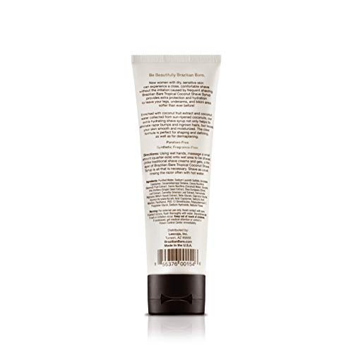 Brazilian Bare Tropical Coconut Extra Moisturizing Shave Syrup β Preferred Over Traditional Womens Shave Creams And Womens Shave Gels