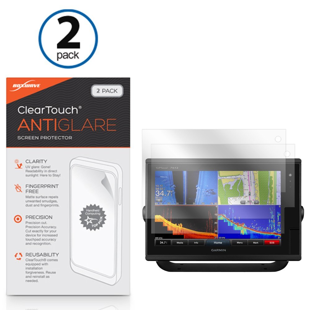 BoxWave Screen Protector Compatible With Garmin GPSMAP 7612 - ClearTouch Anti-Glare (2-Pack), Anti-Fingerprint Matte Film Skin
