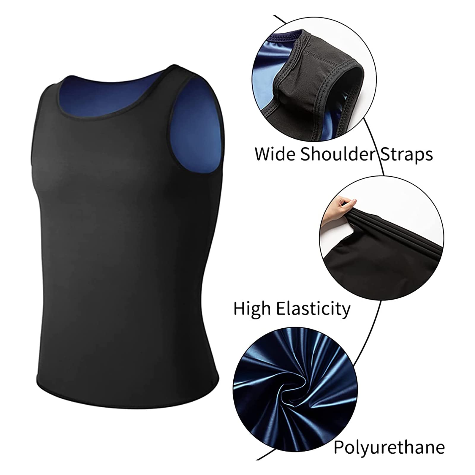 CGTFY Gynecomastia Compress Tank Top, Compression Tank Top Men, Men Slimming Body Vest Black (XXL)