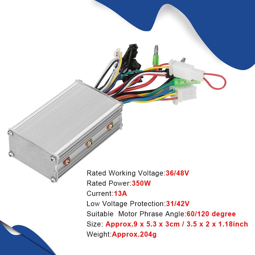 Brushless Controller 36V/48V 350W Aluminium Alloy E-Bike Brushless Motor Controller for Scooter Electric