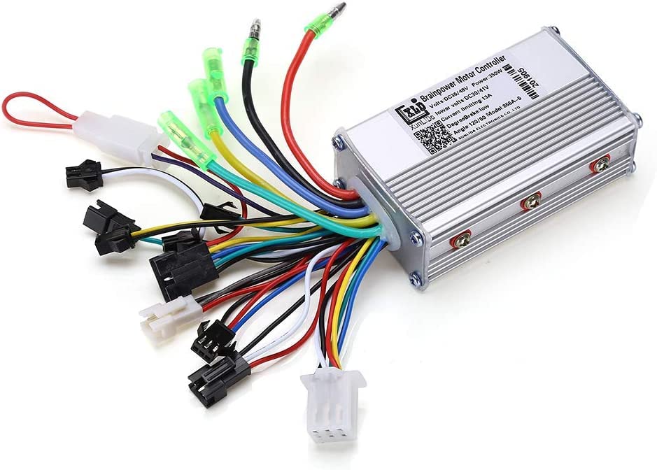 Brushless Motor Controller,36V 48V 350W Waterproof Electric Bicycle Scooter Ebike Brushless Controller Kit with LCD Display Meter