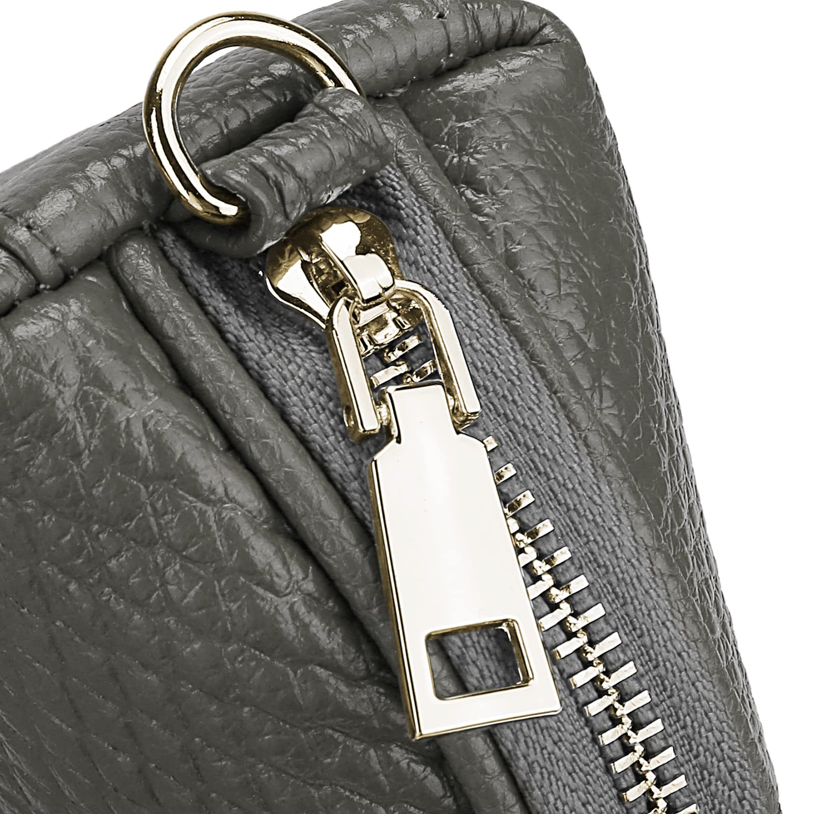 YALUXE Womens Wristlet Genuine Leather Quilted Zipper Large Clutch Wallet