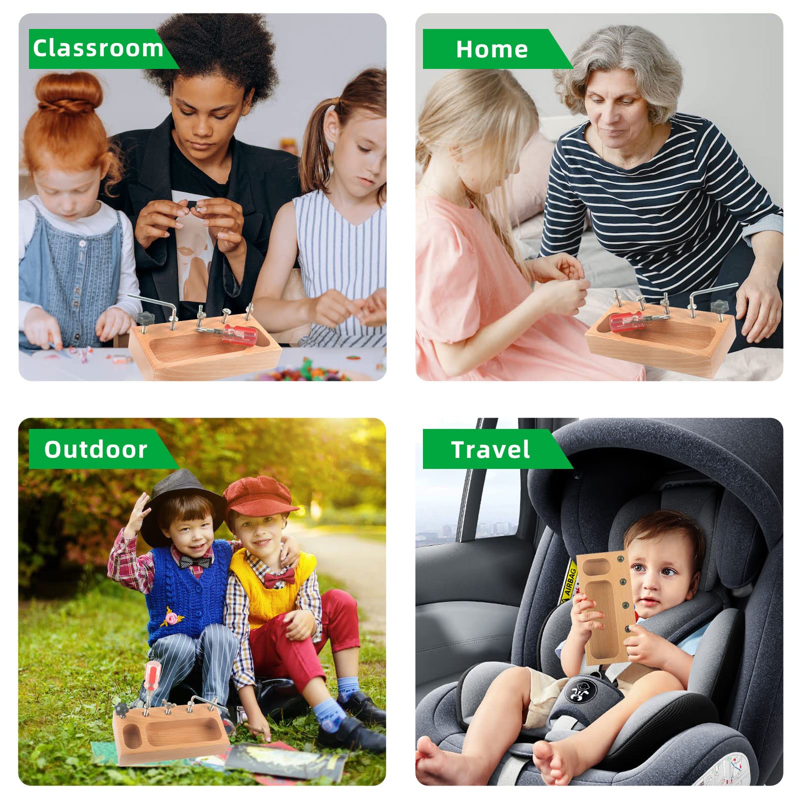 MEROCO Montessori Screw Driver Board for Kids Montessori Materials Basic Skills Educational Learning Toys for 3 4 5 Year Old Kids Toddlers Sensory Montessori Toy Preschool Classroom Fine Motor Skills
