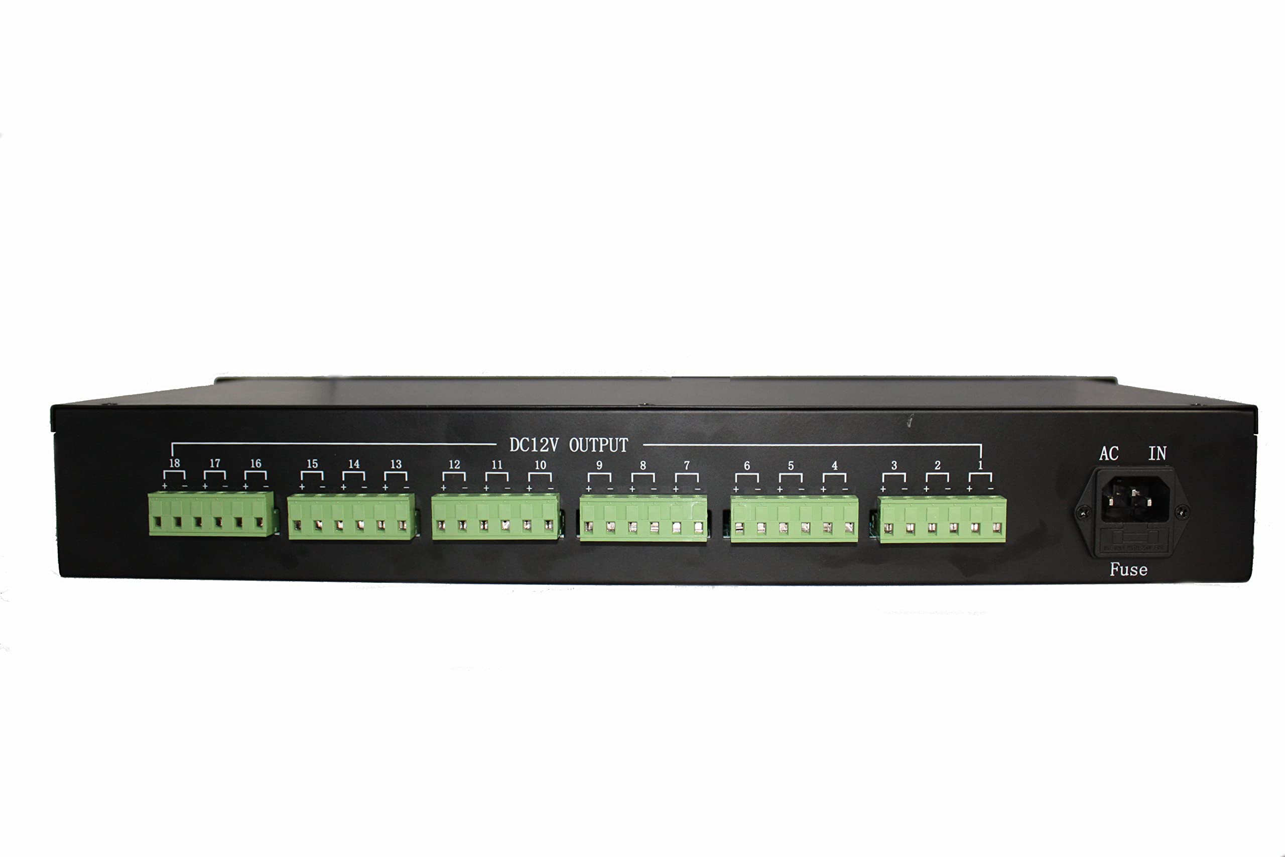 EVERSECU 17CH DC12V 20 Amp 1.5U/19 Rack Mount PTC Fuse CCTV Power Supply with Metal Box, AC Plug for Security Cameras, DVRs, IP Cameras, CCTV Cameras