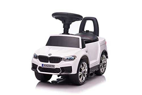 Best Ride On Cars BMW 4 in 1 Battery Powered Push Car, White, Large