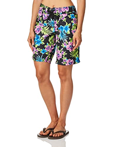 Kanu Surf Women's Oceanside UPF 50+ Active Swim Board Short (Reg & Plus Sizes), Katya Black/Blue, 10