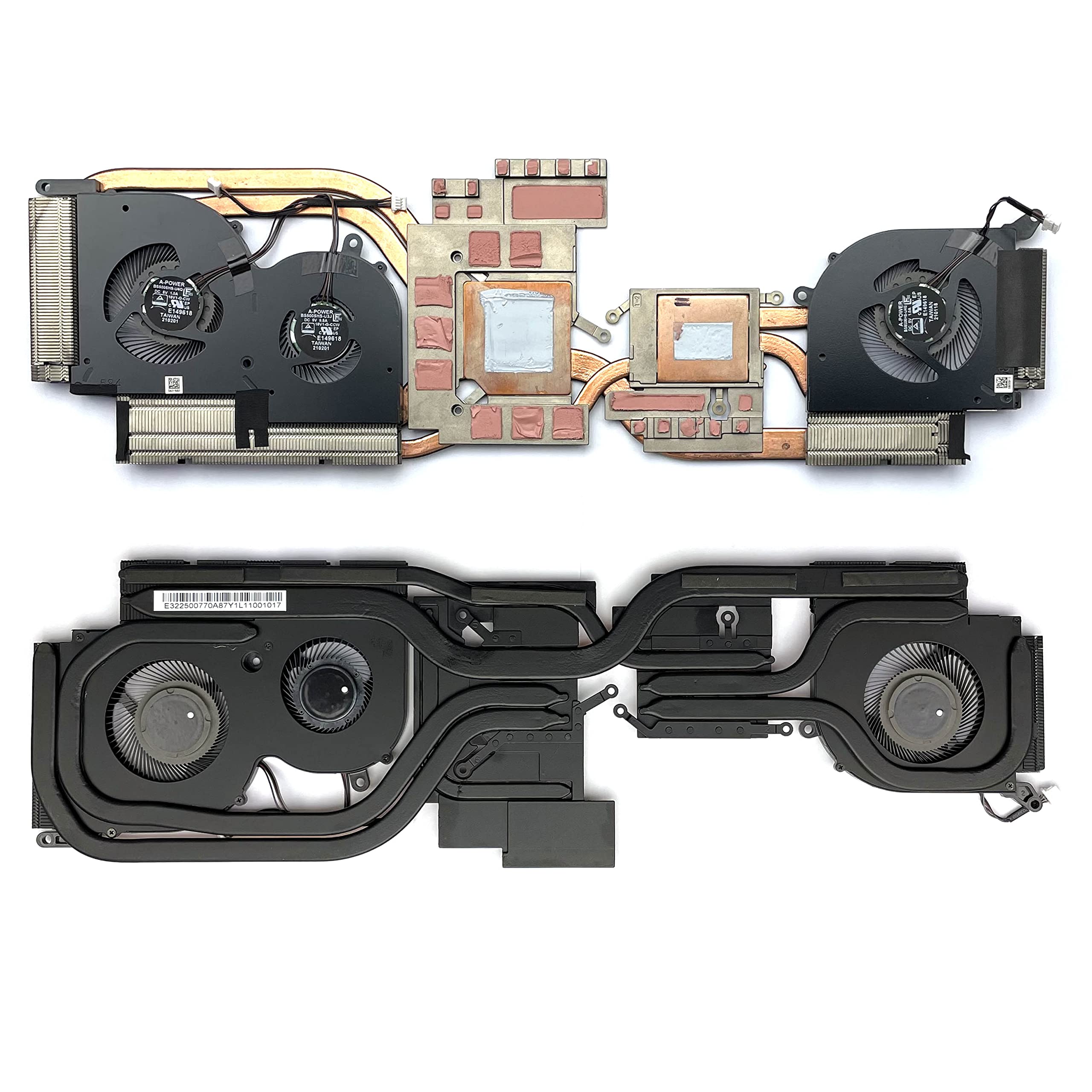 CPU+GPU Cooling Fan with Heatsink Replacementfor MSI GS66 Stealth (Intel 10th Gen, GeForce RTX 30 Series) 10UG 10UH 10UE MS-16V3 E322500770A87Y1L (Not for RTX 20 Series and Intel 11th Gen,12th Gen)