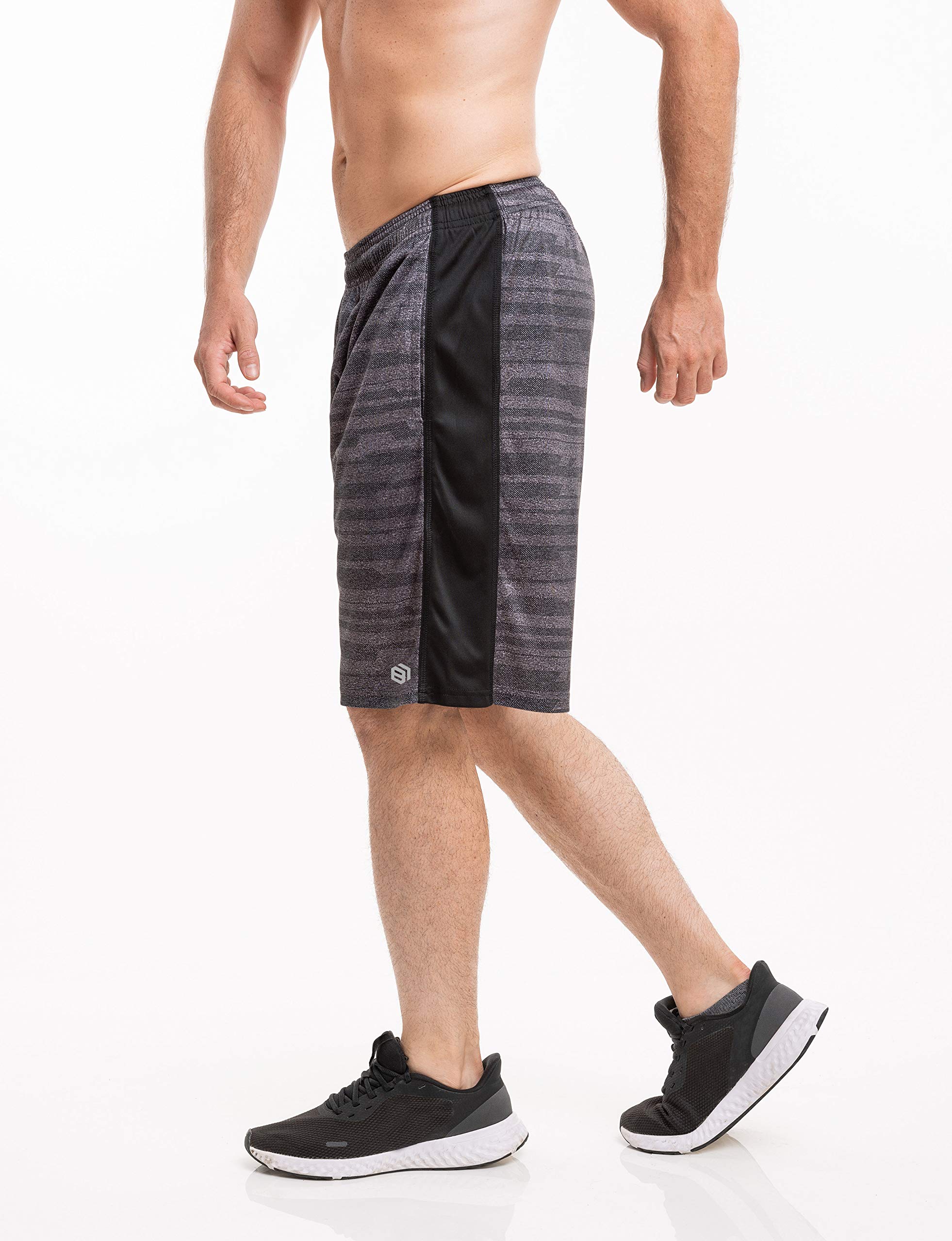 BROOKLYN + JAX Men's Premium Active Athletic Performance Shorts with Pockets - 5 Pack