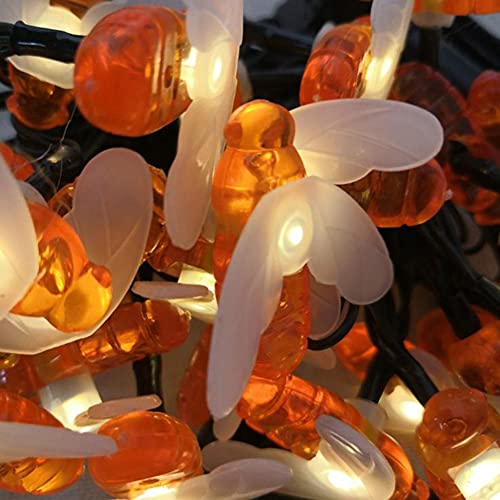 Solar Bee String Lights, 100 Led Solar Fairy Lights with 8 Lighting Modes, Suitable for Outdoor Wedding Home Garden Terrace Party (Warm White)