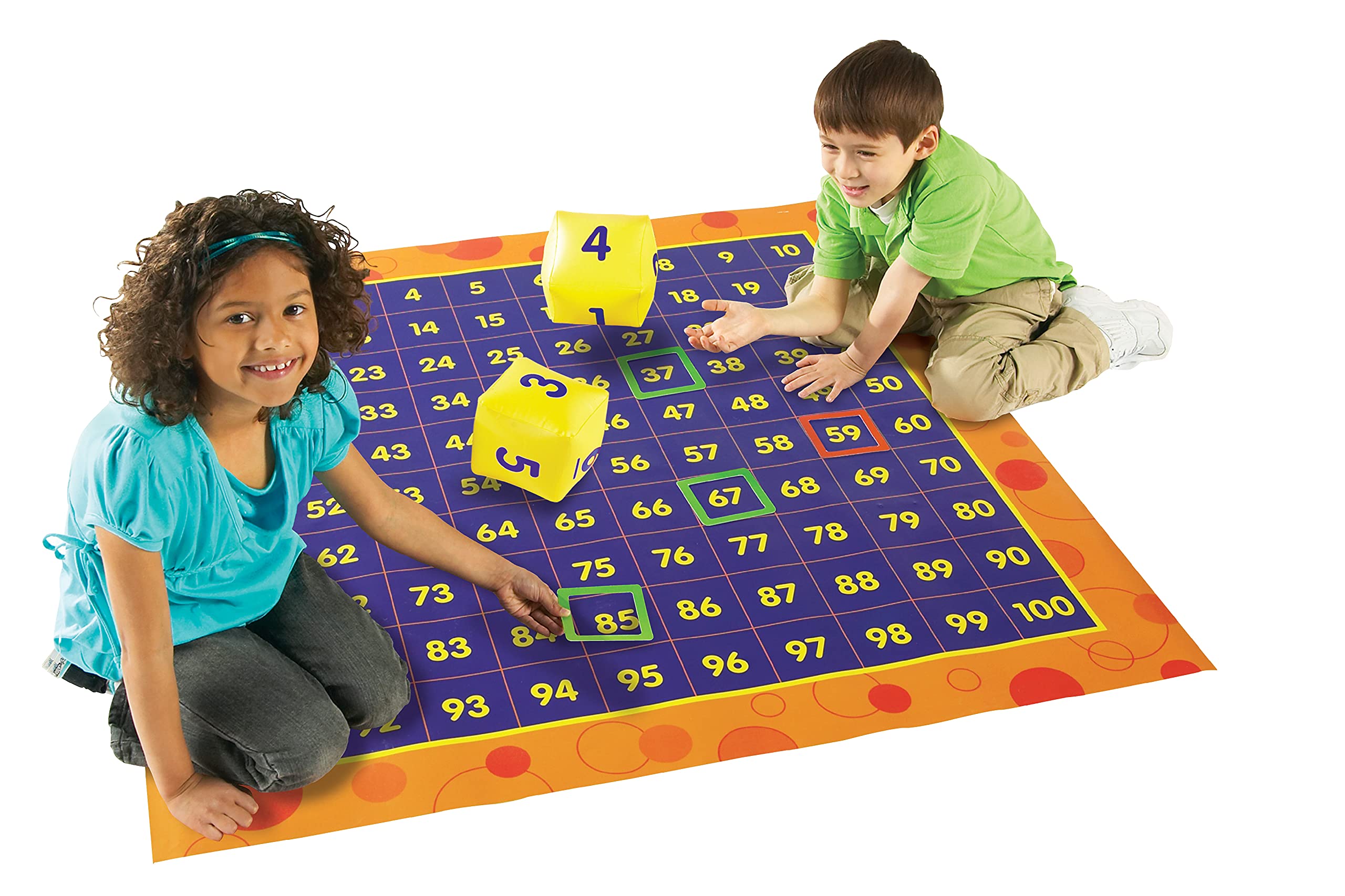 Learning Resources Hundred Activity Mat - 57 Pieces, Ages 5+ Math Learning Games for Kids, Educational and Fun Games for Kids