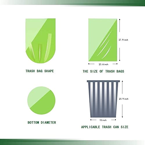 iDemaya Medium Compostable Trash Bags, Biodegradable 8 Gallon Garbage Bags, Recycling Degradable Unscented Rubbish Bags for Kitchen Bathroom Office Car Pet Wastebasket, (4 Rolls / 100 Count, Green)