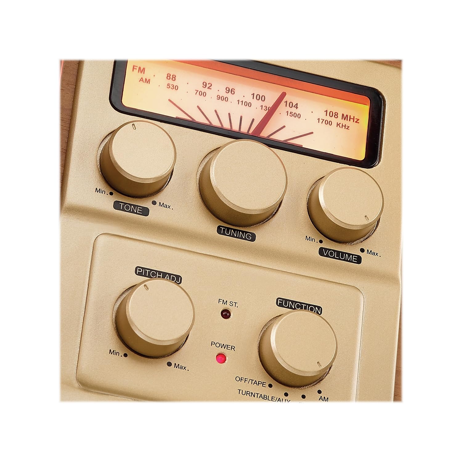 JENSEN JTA-385 JTA-385 3-Speed Belt-Drive Turntable with Pitch Control, Cassette Player/Recorder, AM/FM Stereo Radio, and Built-in Speakers