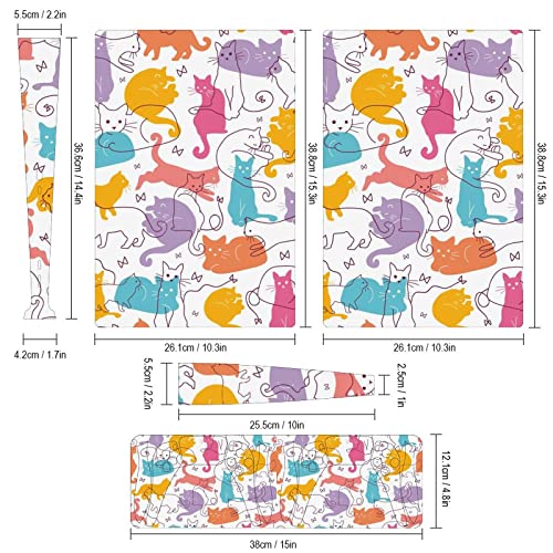 Colourful Cats Full Protective Skin Cover Design Wrap Decal Sticker Compatible with PS5 Digital Edition Console and Controller