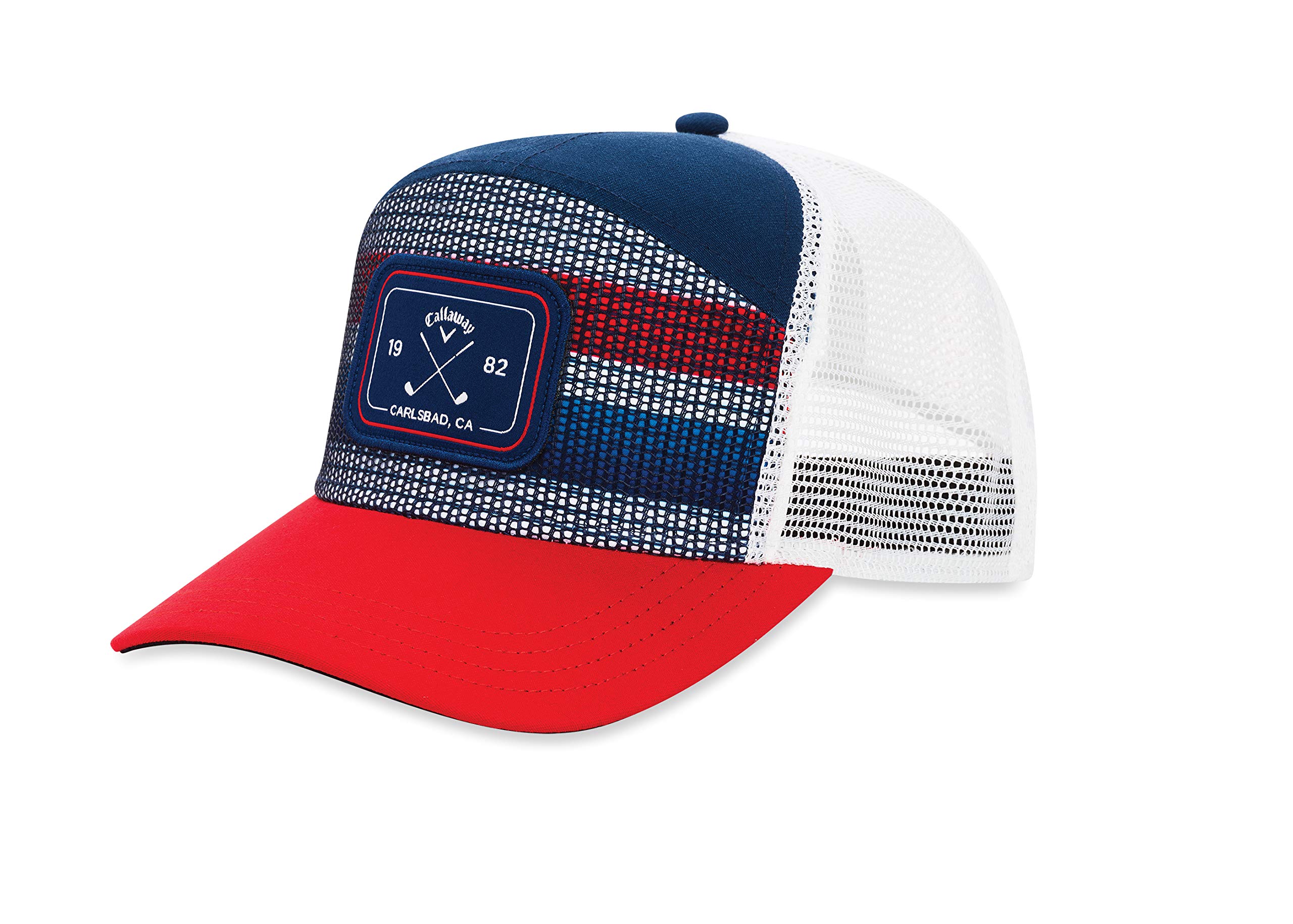 Callaway Golf 6 Panel Trucker Hat, Navy/Red/White