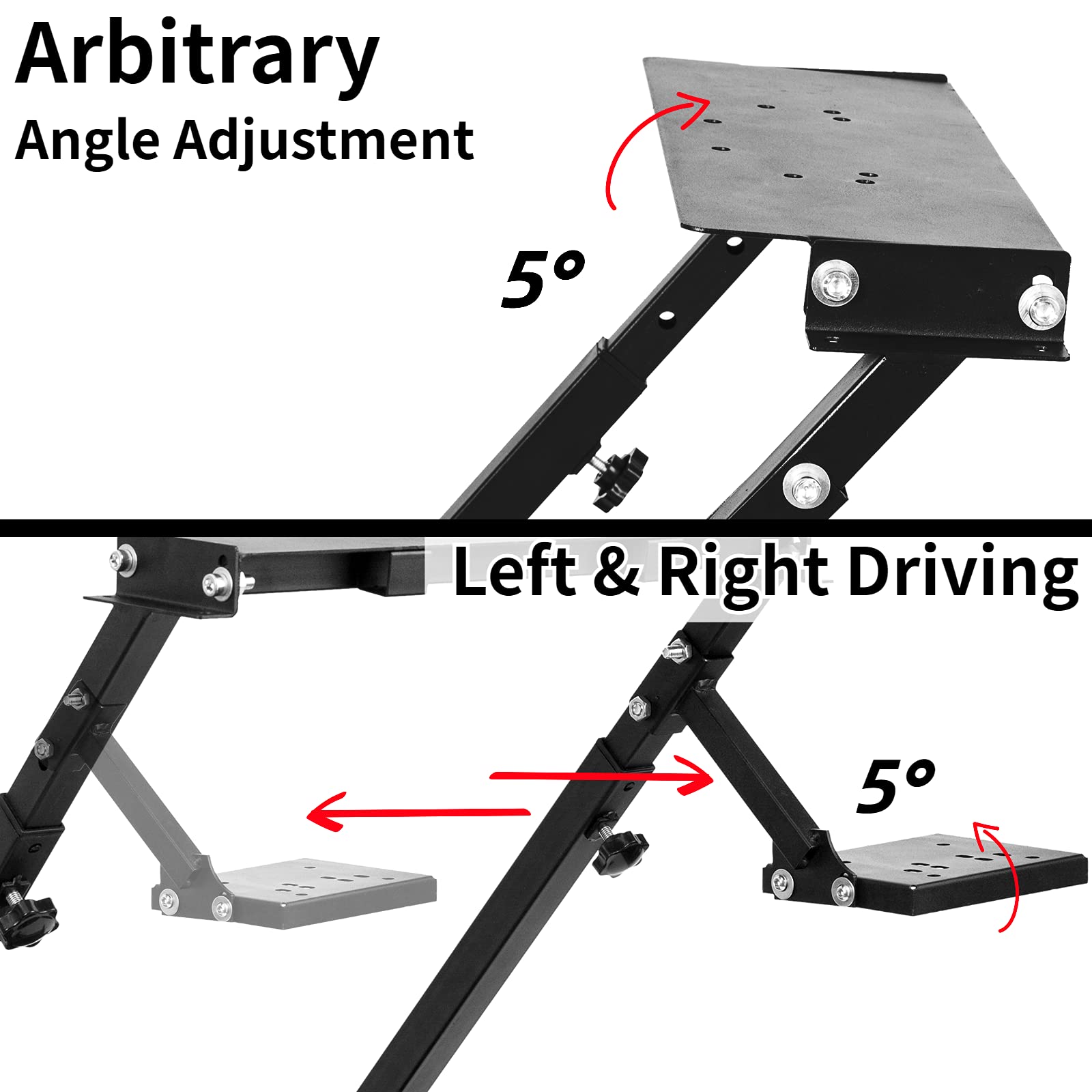 Minneer Racing Steering Simulator Cockpit Red with TV Bracket Mounting Holes Racing Wheel Stand/Fits Logitech G25, G27, G29/ Compatible with Playstation, PC Platforms with Capacity 220LBS