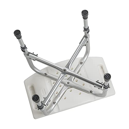 Drive Medical 12021KD-1 Bariatric Heavy Duty Bathroom Bench with Back, Gray