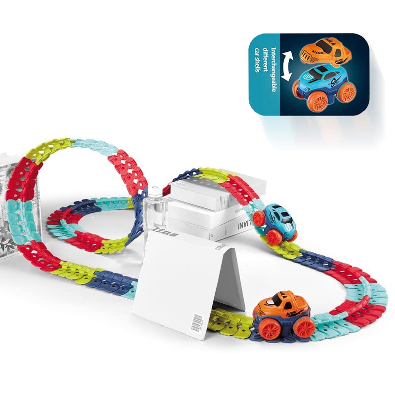 Race Track Toys for Boys Kids with LED Light-Up Race Car,Flexible Changeable Magic Race Car Track Toys for 3 4 5 6 7 8+Year Old Boys Girls as Best Birthday Gifts (92)