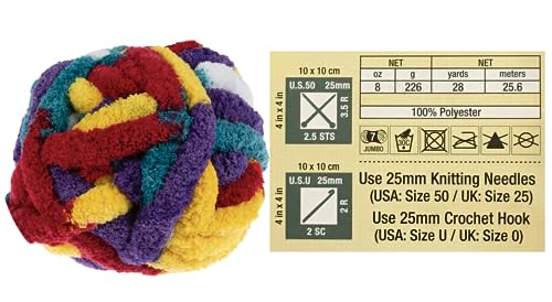 Eternal Bliss Yarn from Yarn Bee, Jumbo Chunky Chenille Yarn for Knitting, Crocheting, and Crafts, 2 Pack Bundle with Craft Notebook from Pro31 Press (Balloon Fiesta)