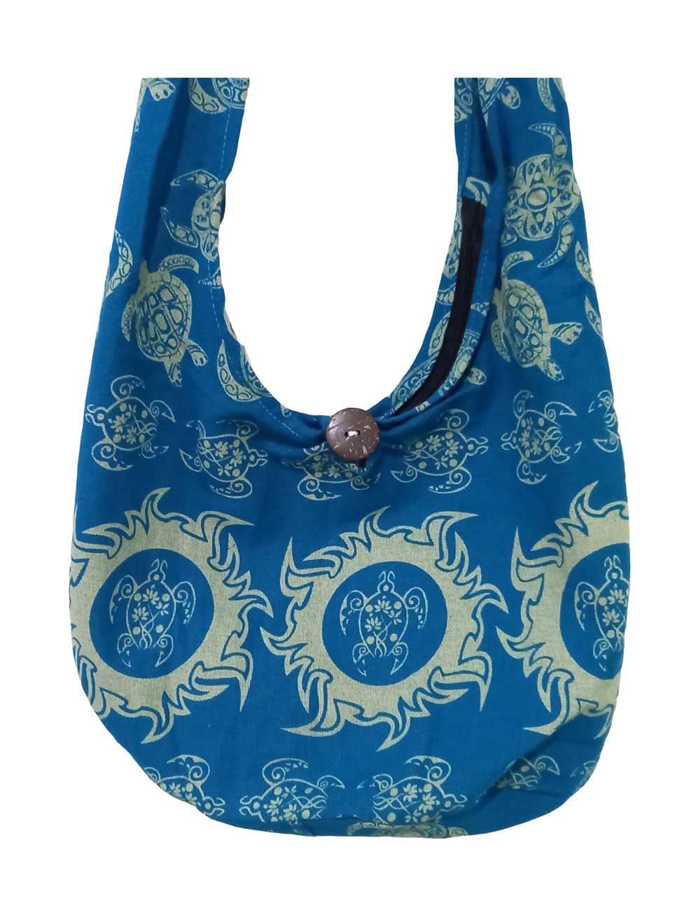Lovely Creations's Hippie Boho New Elephant Crossbody Bohemian Gypsy Sling Shoulder Bag"Small" Size (Turtle Sky blue)